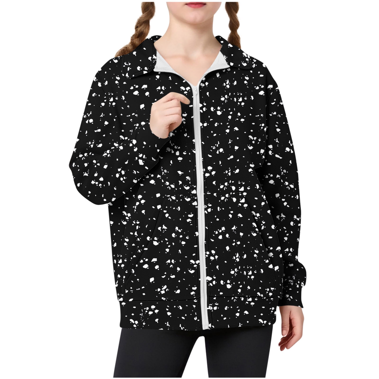 KyCheLot Girls Casual Jackets Lightweight Spring Long Sleeve Print Full ...