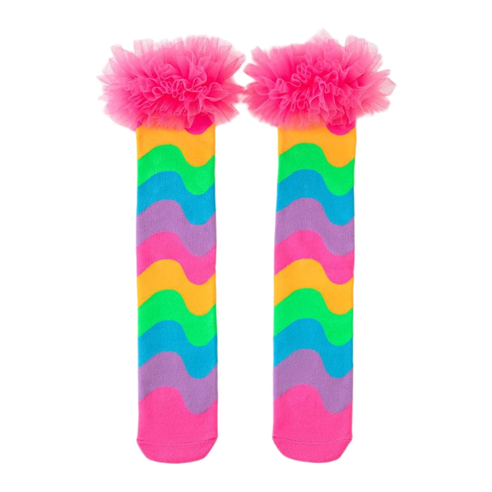 KyCheLot Girls Cute Long Socks Colorful Trendy Knee High Socks Party ...