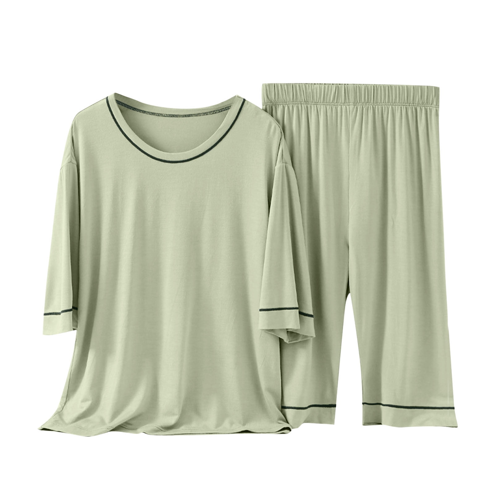 KyCheLot Girls Soft Pajamas Comfort Half Sleeve Shirts and Wide Leg ...