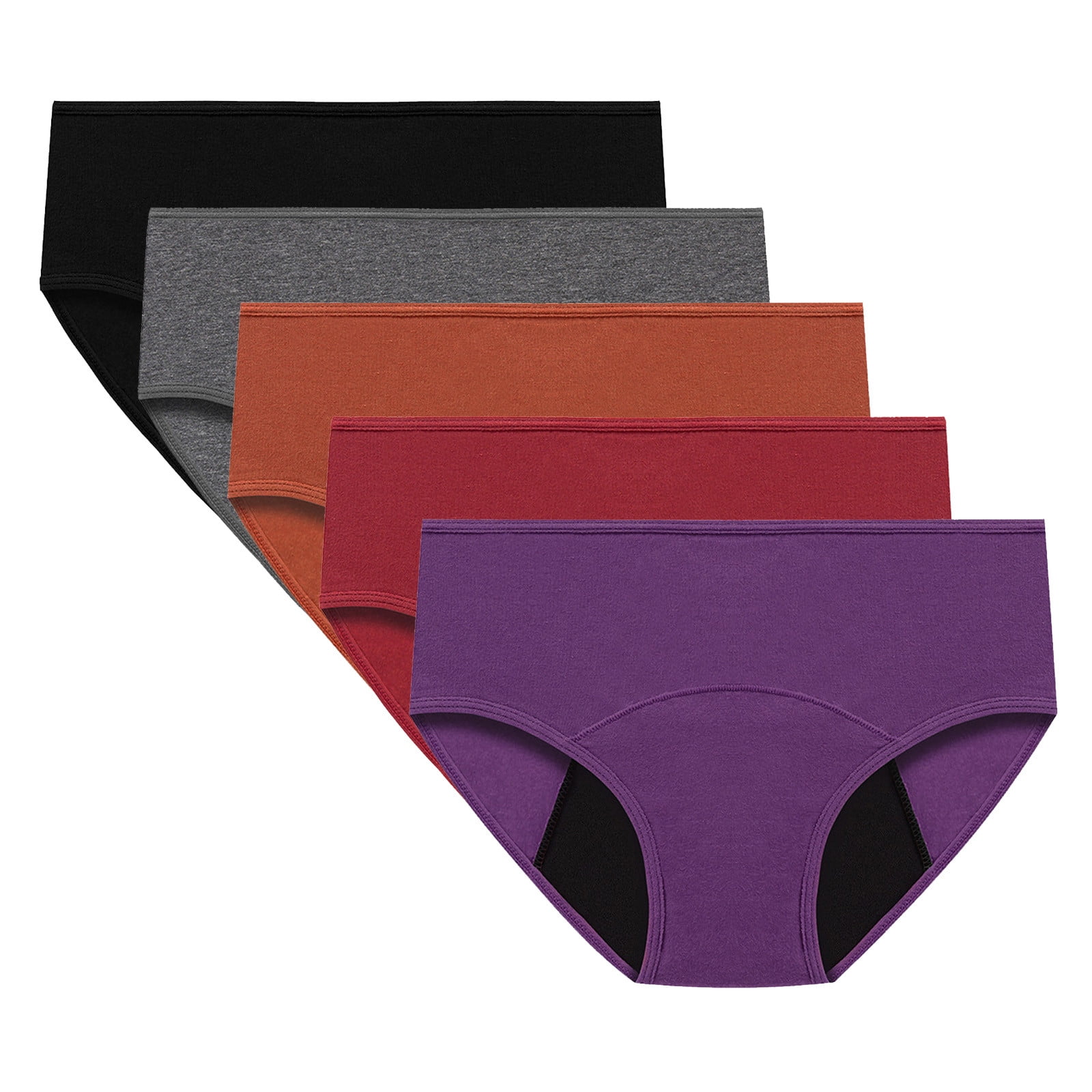 KyCheLot Women's Period Briefs 5 Pack Menstrual Leakproof High Waist ...