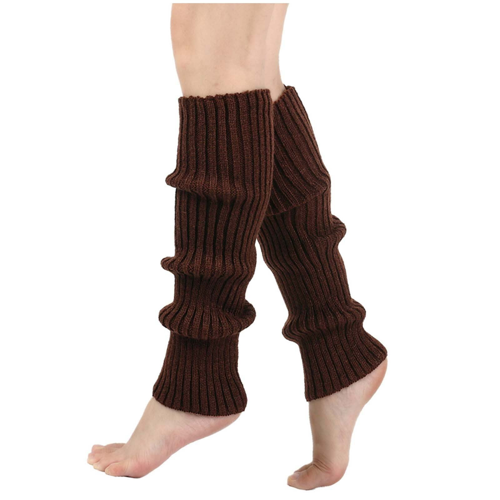 KyCheLot Womens Leg Warmers Ribbed Knit Knee High Winter Fall Thermal ...