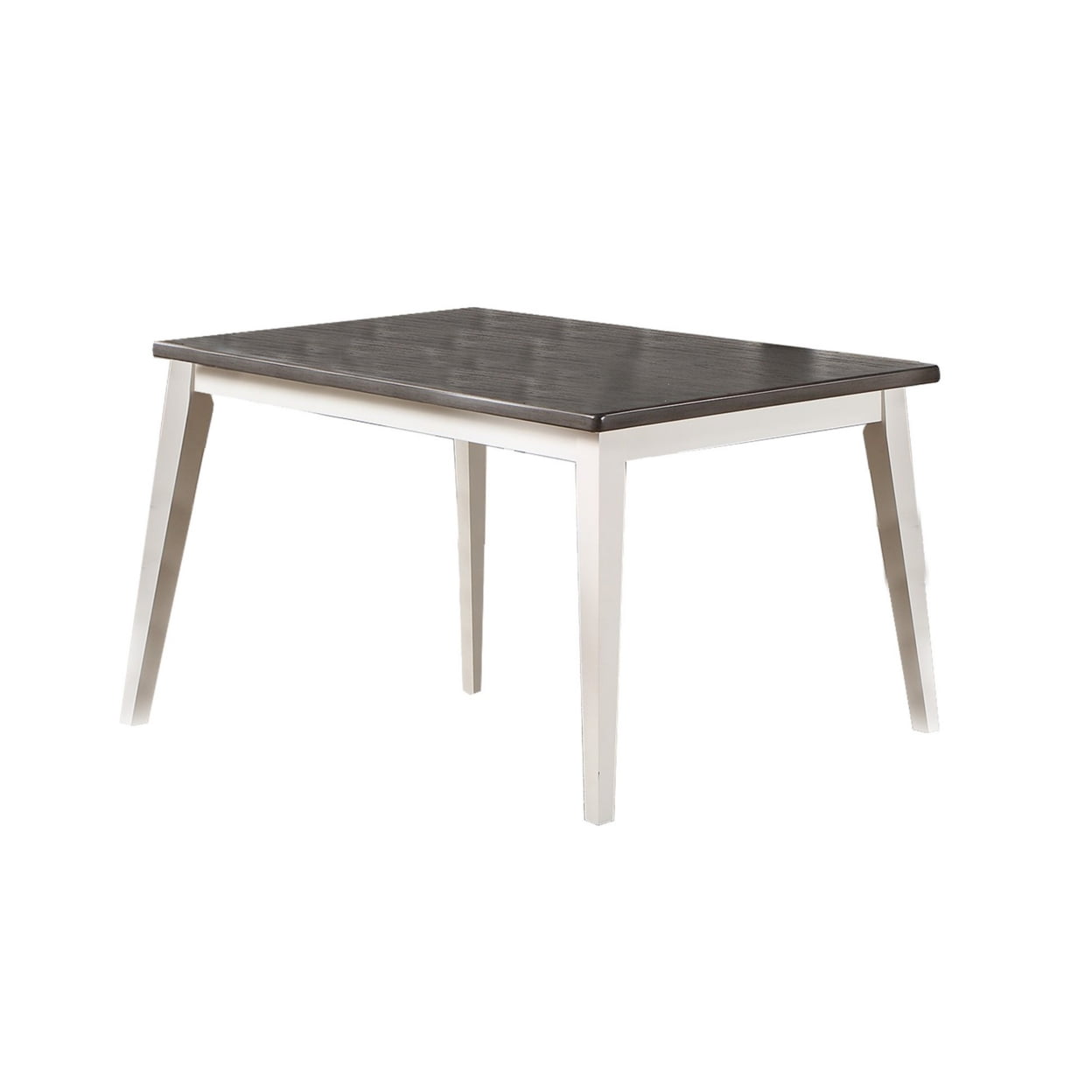 Kya 60 Inch Rectangular Dining Table, 2 Tone Wood, Dark Gray Top White ...