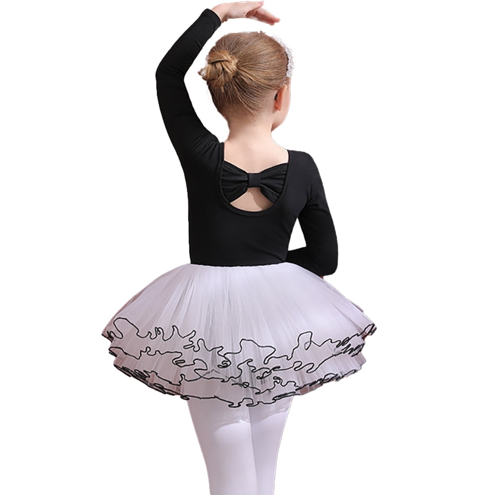 Kyaiguo 3-11Y Girls Long Sleeve Gymnastics Leotards with Tulle Dress ...