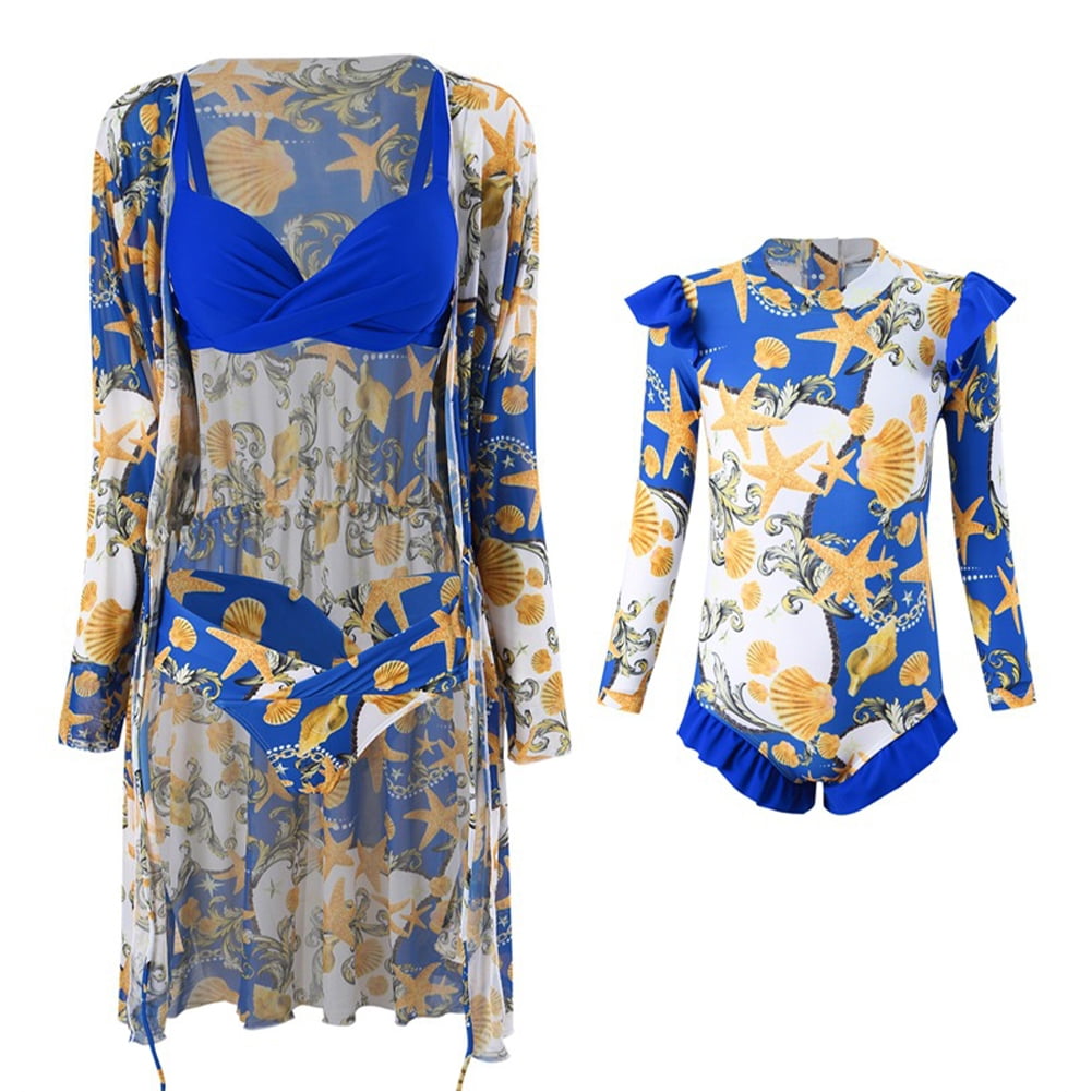 KYAIGUO Mommy and Daughter Matching Swimsuits Bathing Suits with Beach ...