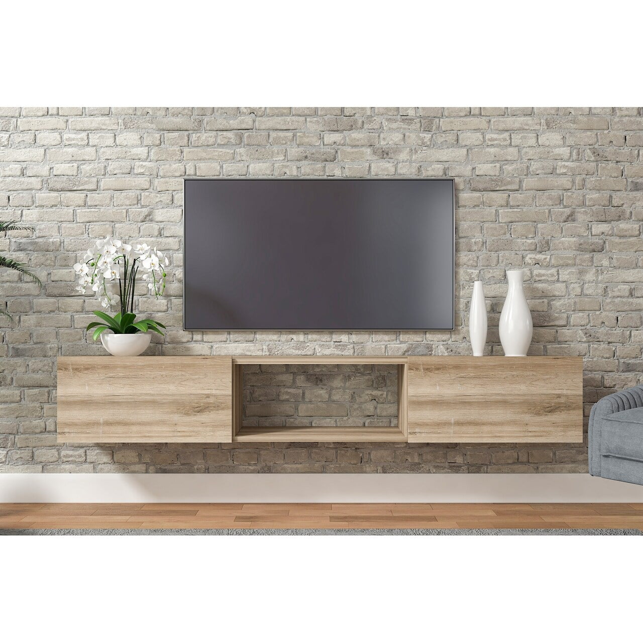 Kybele LLC Hilly Wall - Mounted Modern Floating 71" TV Stand Sacramento ...