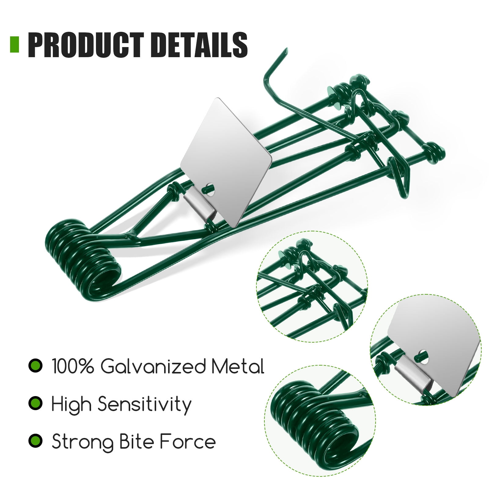 Kydely Durable Metal 12-Pack Mole & Gopher Traps Safe Pest Elimination ...