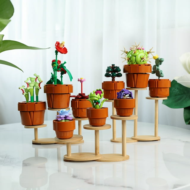 Kyglaring Bamboo Display Stand for Lego 10329 Icons Tiny Plants ...