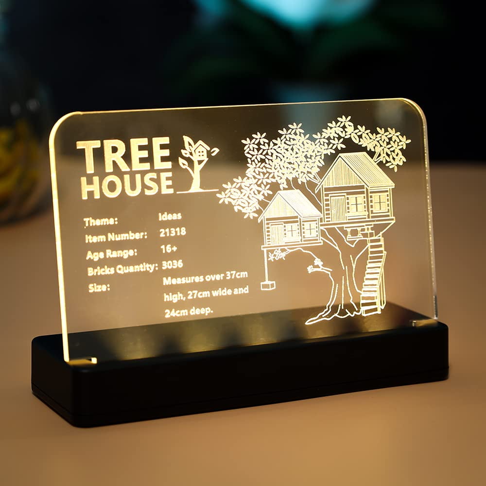 Kyglaring Glowing Clear Acrylic Name Plate with Power Base Designed for ...
