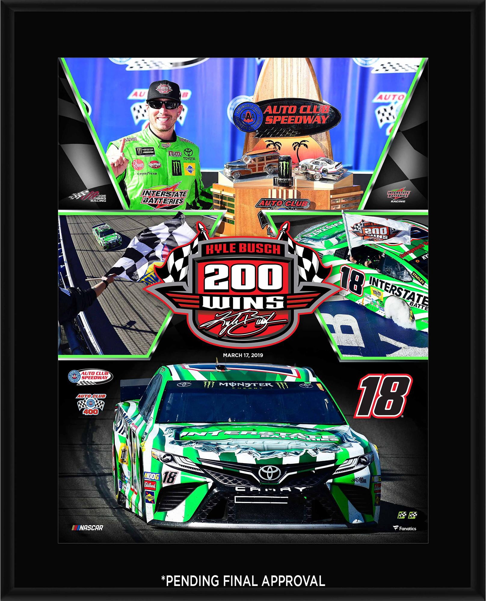 Kyle Busch 200 Career Wins 10.5" x 13" Sublimated Plaque - Walmart.com