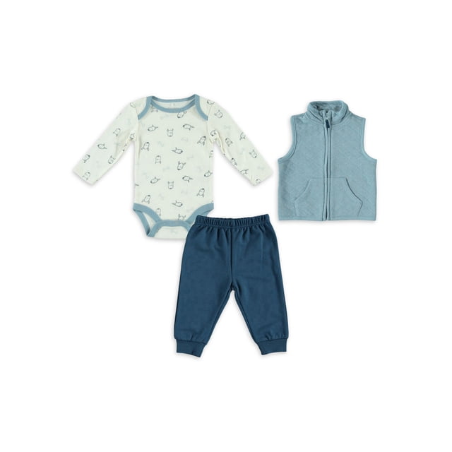 Kyle & Deena Baby Boy 3 PC Fleece Vest Set, Sizes Newborn-24 Months ...