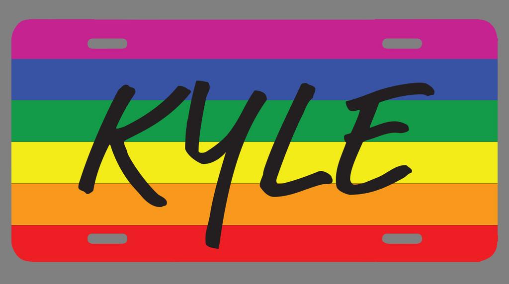 Kyle Name Pride Flag Style License Plate Tag Vanity Novelty Metal | UV ...