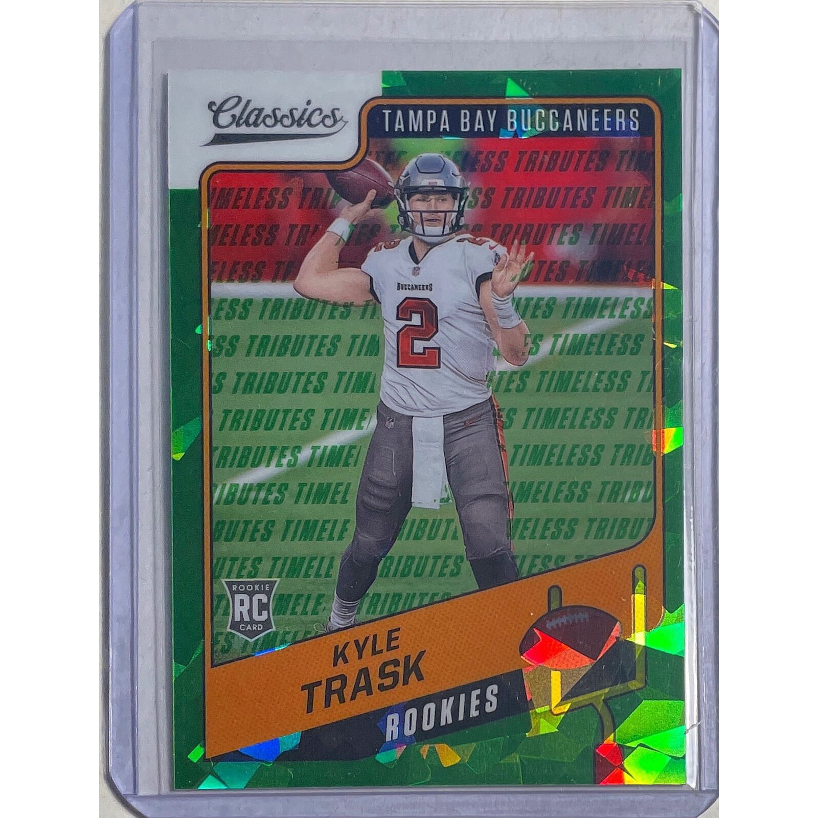 Kyle Trask 2021 Classics Timeless Tributes Green Cracked Ice Prizm Rc # ...