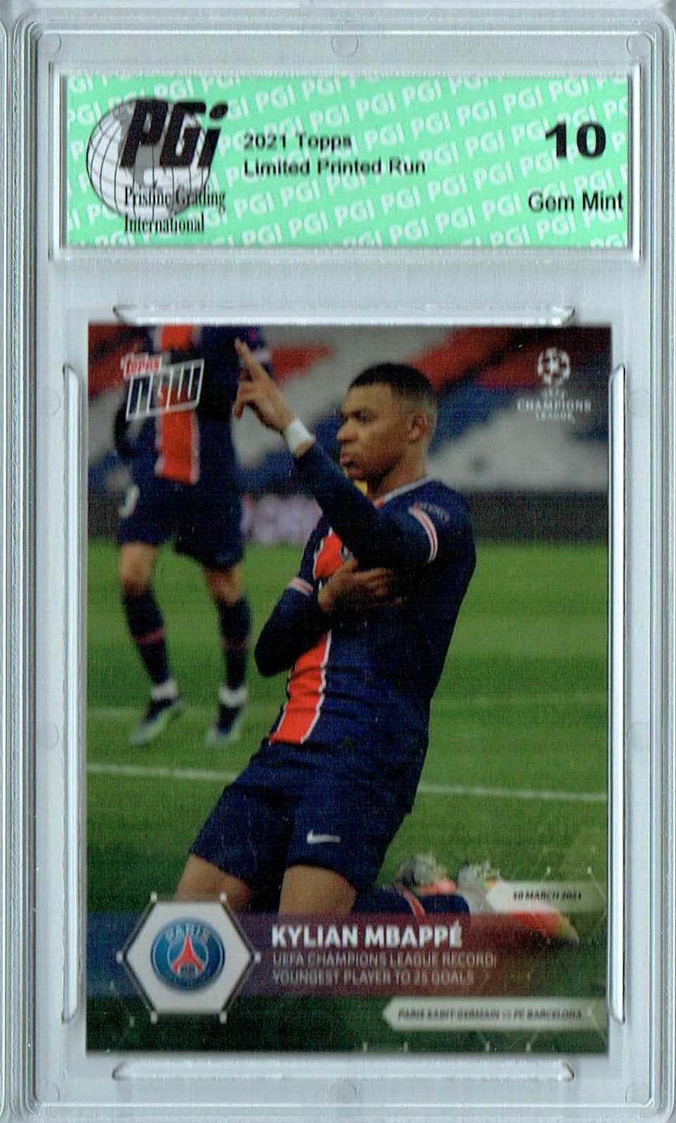 Kylian Mbappe 2020 Topps Now #53 Print Run 3,020 Trading Card PGI 10 ...