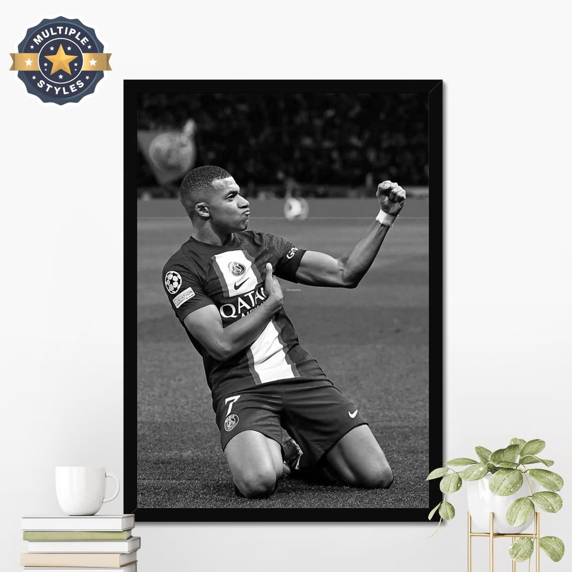 Kylian Mbappe, Kylian Mbappe Wall Art, Football, Soccer Wall Art ...