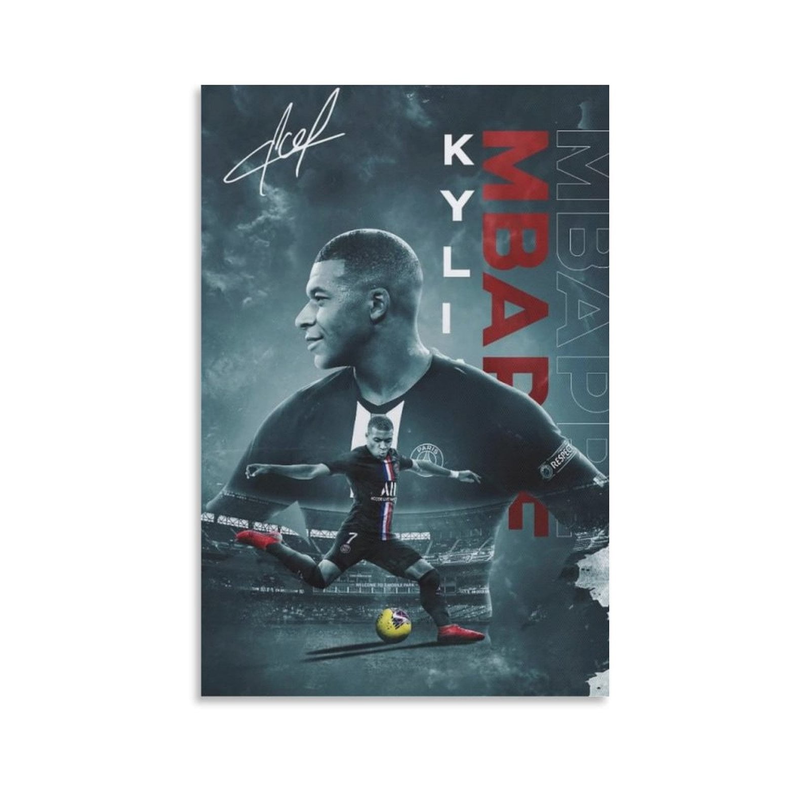 Kylian Mbappe Poster Canvas Poster Home Decor Poster Wall Art Hanging ...