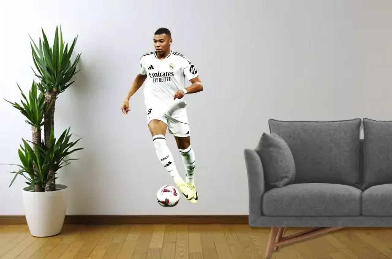 Kylian Mbappe Wall Sticker Vinyl Decal, Madrid Soccer Decor Reusable ...