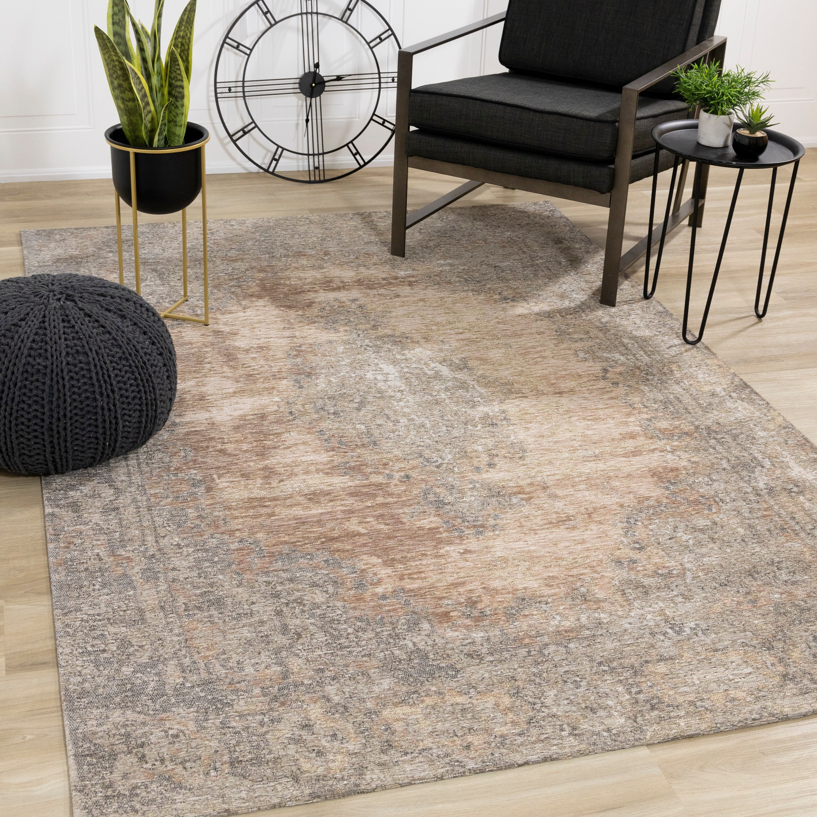 Kylie Collection - Pink/Grey Traditional Border Rug - 2'0" x 3'7 ...