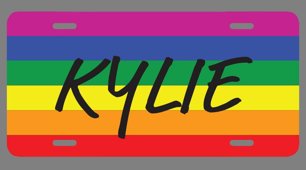 Kylie Name Pride Flag Style License Plate Tag Vanity Novelty Metal | UV ...