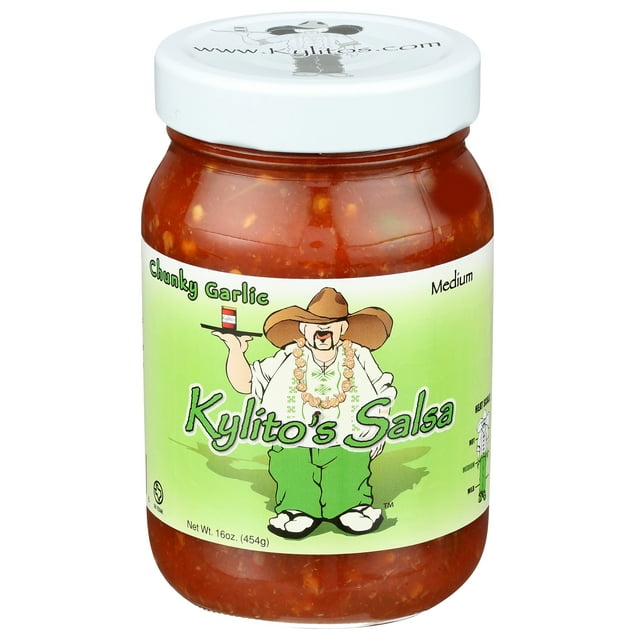 Kylitos Salsa Medium Chunky Garlic, 16 oz, Gluten Free, No added MSG ...