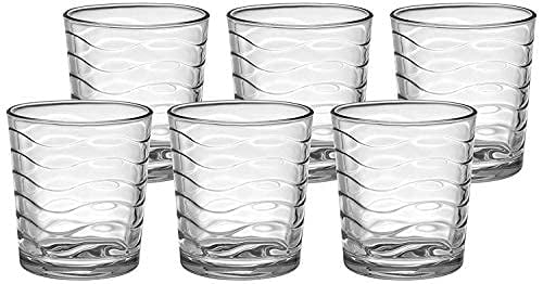 Kyma Imported Whiskey Glasses 285ml Set of 6 Bar Glasses for Drinking ...