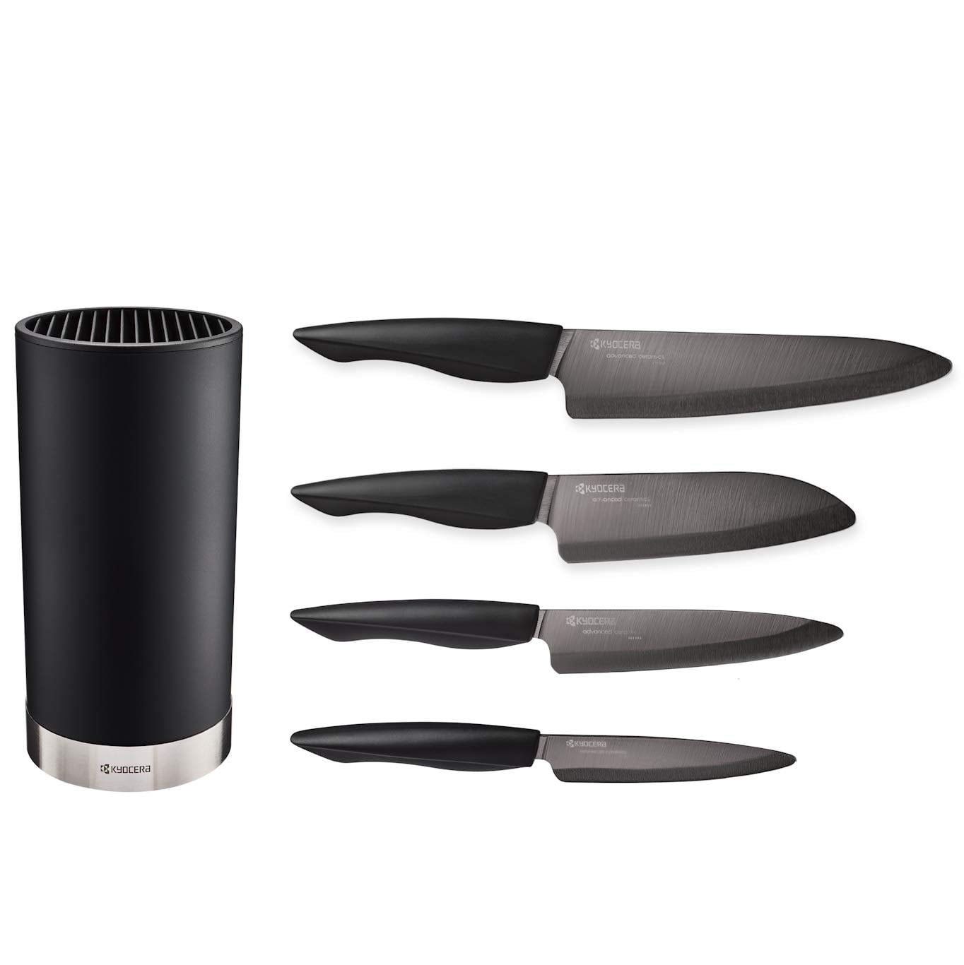 Kyocera Universal Knife Block Set Includes: Black Soft Touch Round ...