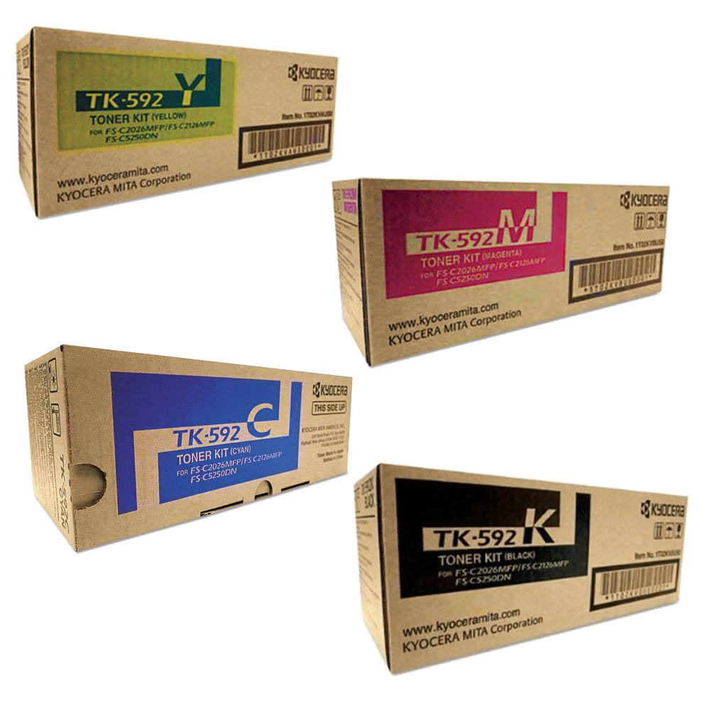 Kyocera Mita TK-592K TK-592C TK-592M TK-592Y FS-C2026 C2126 C2526 C2626 ...