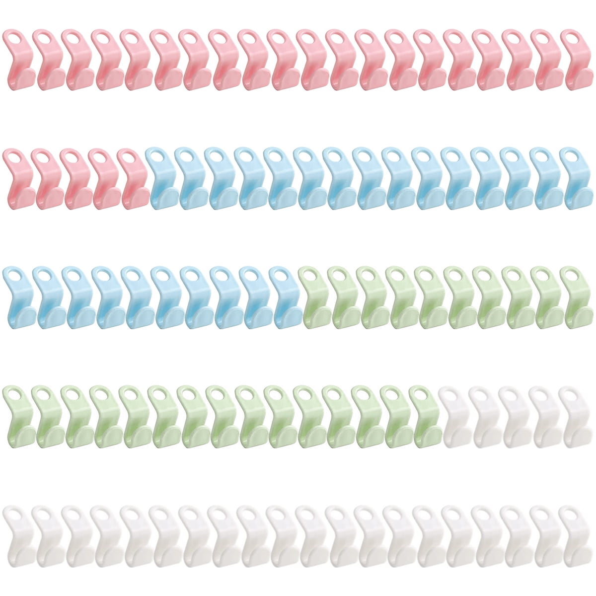 Kyoffiie 100PCS Clothes Hanger Connector Hooks Plastic Coat Hanger ...