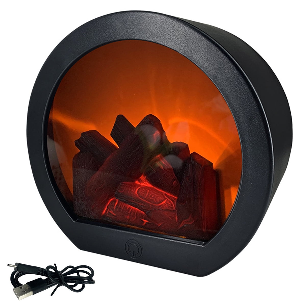Kyoffiie Fireplace Lantern Simulation Log Fire Place Lantern USB or ...