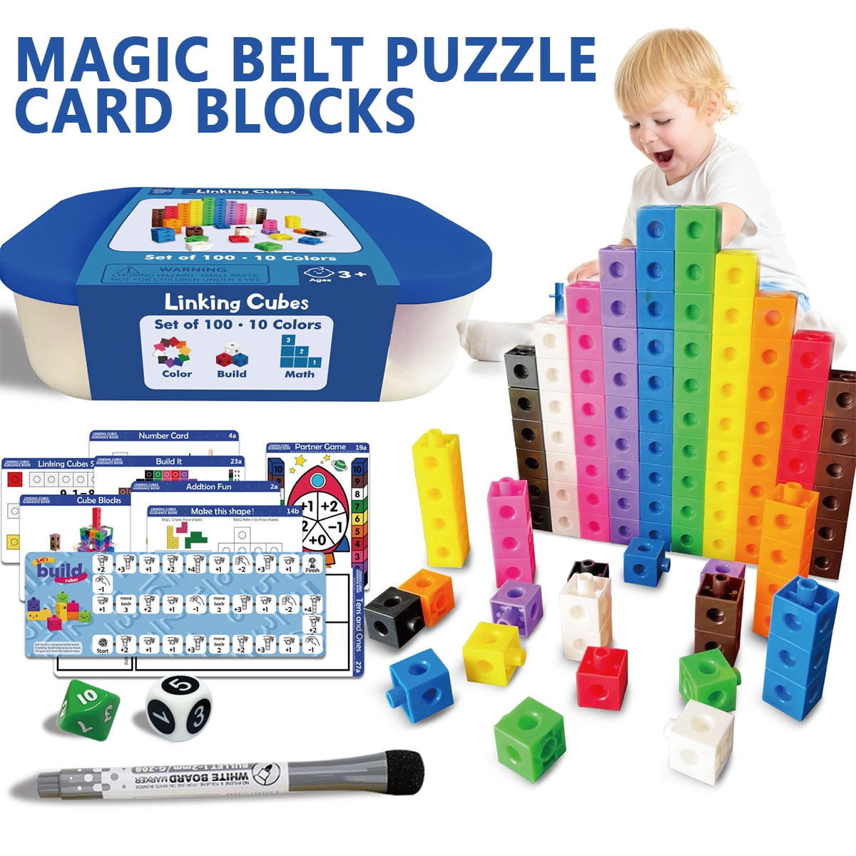 Kyoffiie Linking Math Cubes Set Number Blocks Counting Toys with ... Kyoffiie Linking Math Cubes Set Number Blocks Counting Toys with ...