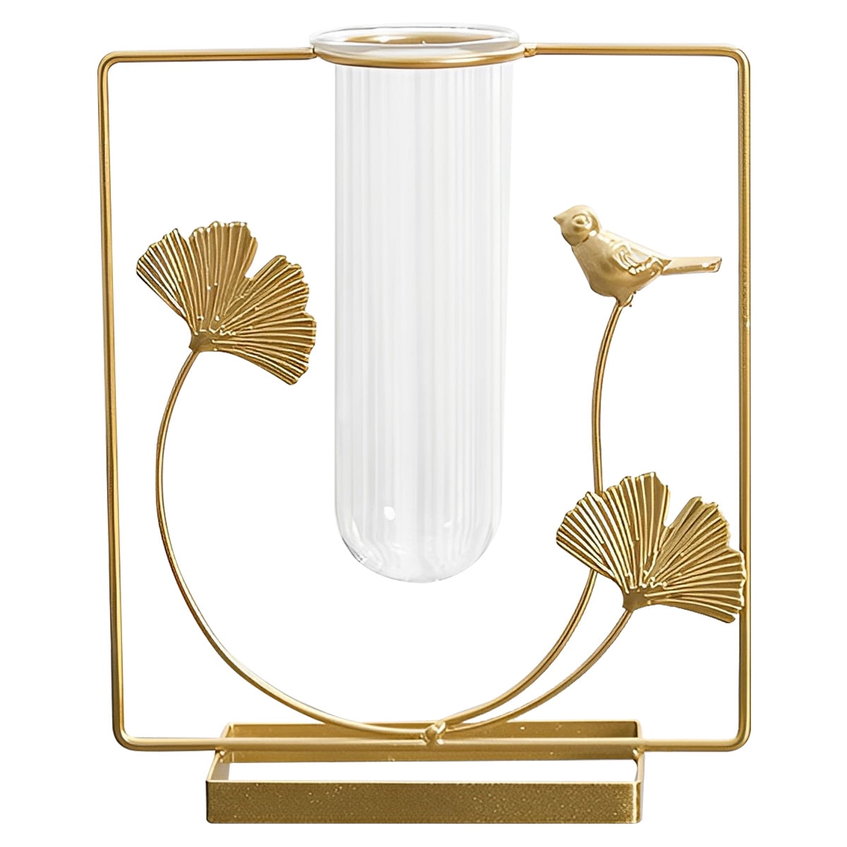 Kyoffiie Metal Frame Tube Vase Tube Glass Planter Terrarium Creative ...