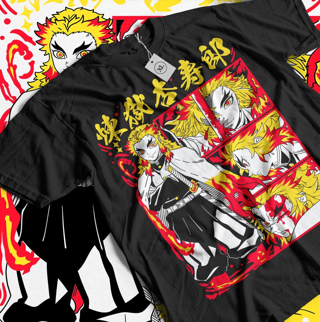 Kyojuro Rengoku T-Shirt Kimetsu no Yaiba Anime Demon Slayer Gift Shirt ...