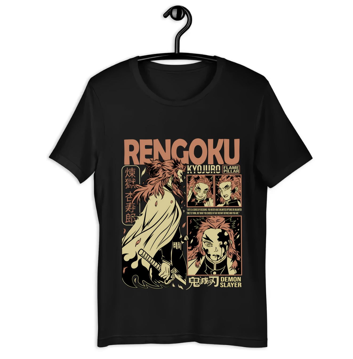 Kyojuro Rengoku T-Shirt Slayer Demon Vintage Anime Manga Horror Shirt ...
