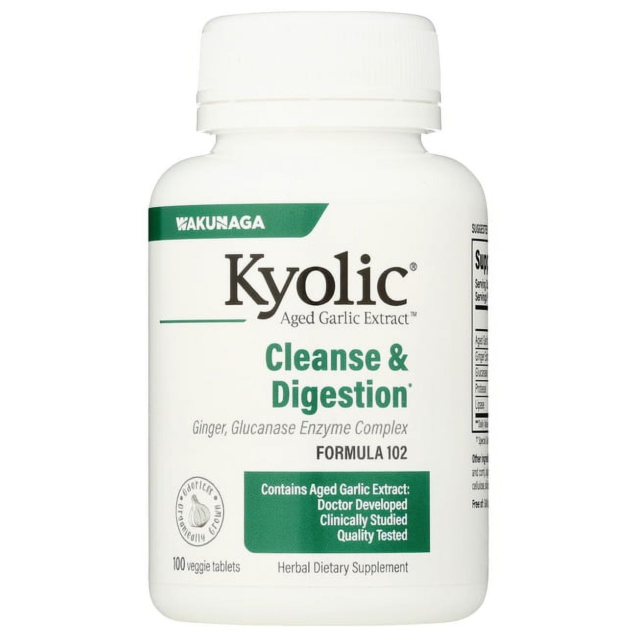 Kyolic Aged Garlic Extract Formula 102 Candida Cleanse & Digestion, 100 ...