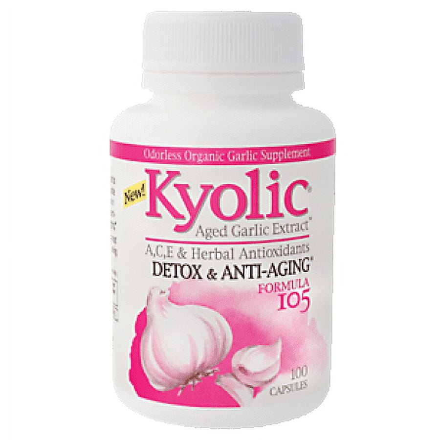 Kyolic Aged Garlic Extract, Detox & Anti-Aging, Formula 105, Capsules ...