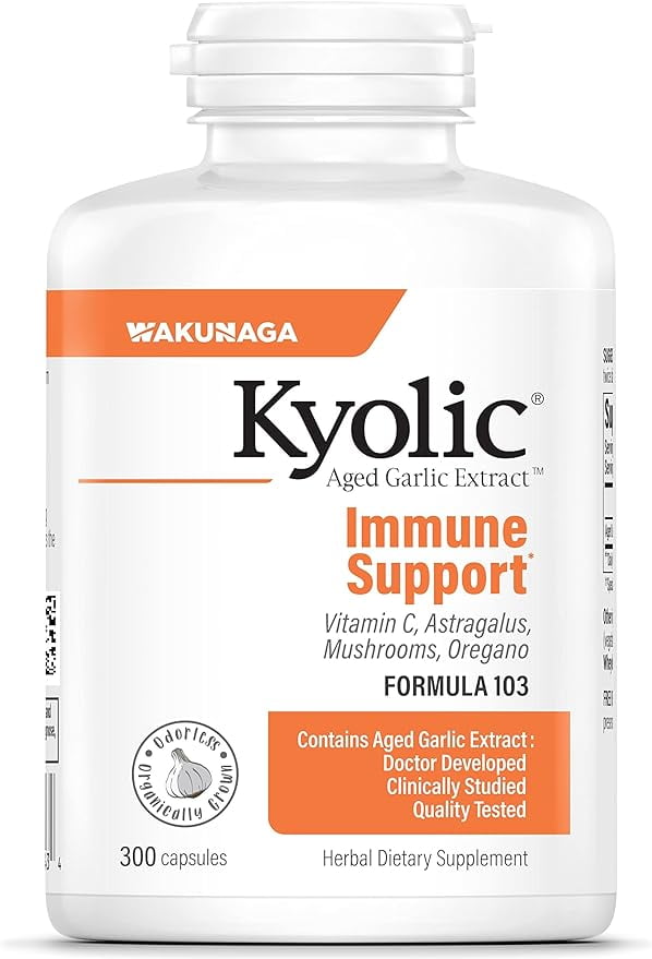 Kyolic Aged Garlic Extract Formula 103 Immune Support, 300 Capsules ...