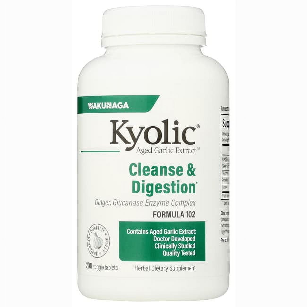 Kyolic Aged Garlic Extract, Odorless Cleanse & Digestion, Formula 102 ...