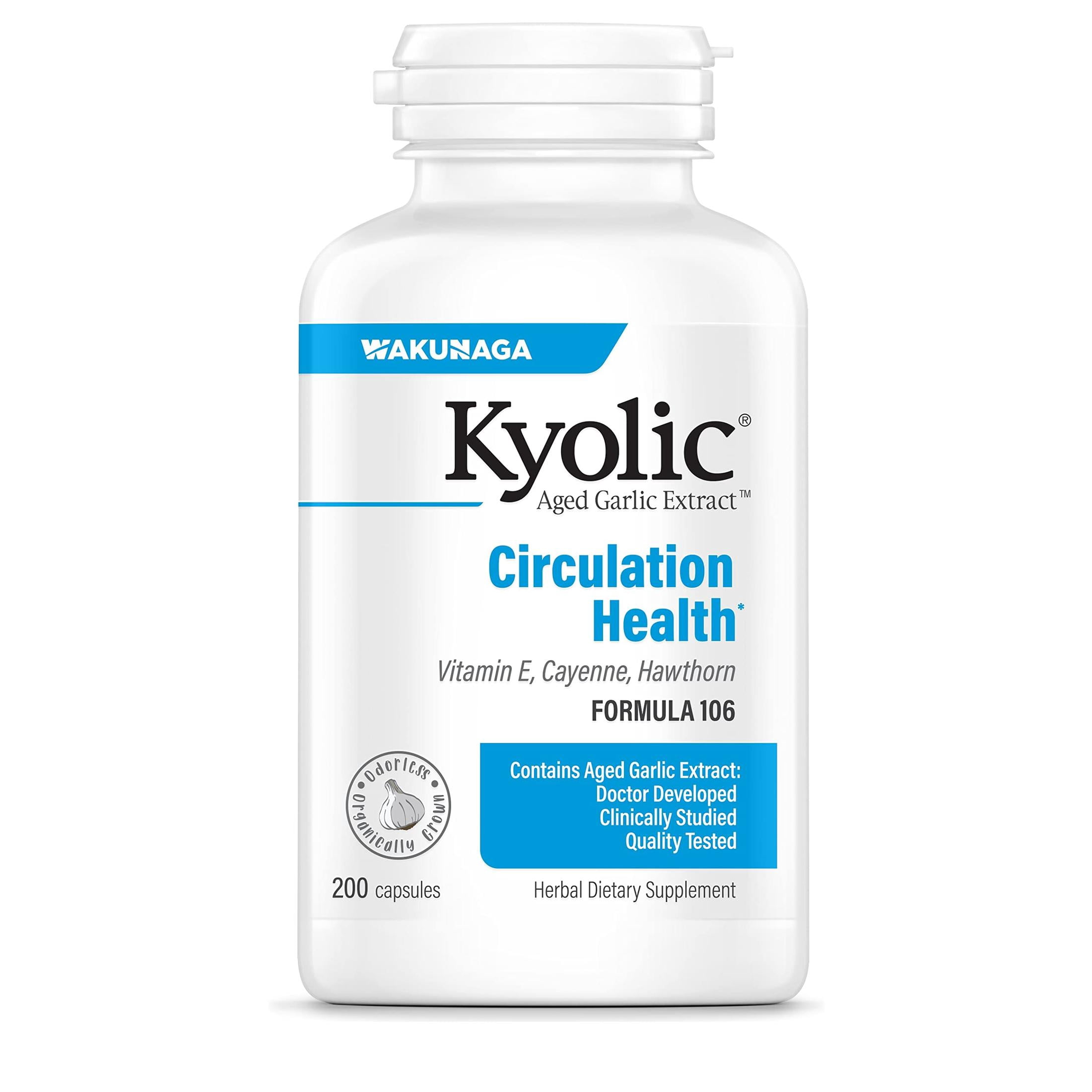 Kyolic, Aged Garlic Extract Healthy Heart Formula 106, 200 Capsules ...