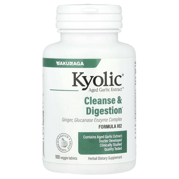 Kyolic Aged Garlic Extract Formula 102 Candida Cleanse & Digestion, 100 ...