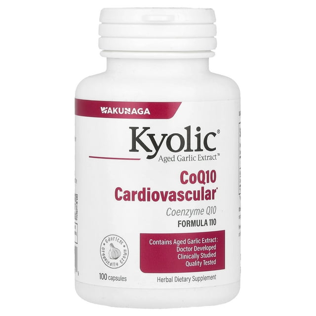 Kyolic Wakunaga Formula 110 Aged Garlic Extract CoQ10, 100 Capsules - Walmart.com