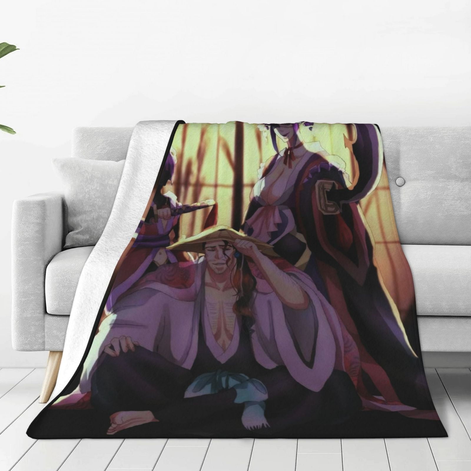Kyoraku Shunsui anime Soft Cozy Fleece Throw Blanket Plush Lightweight ...