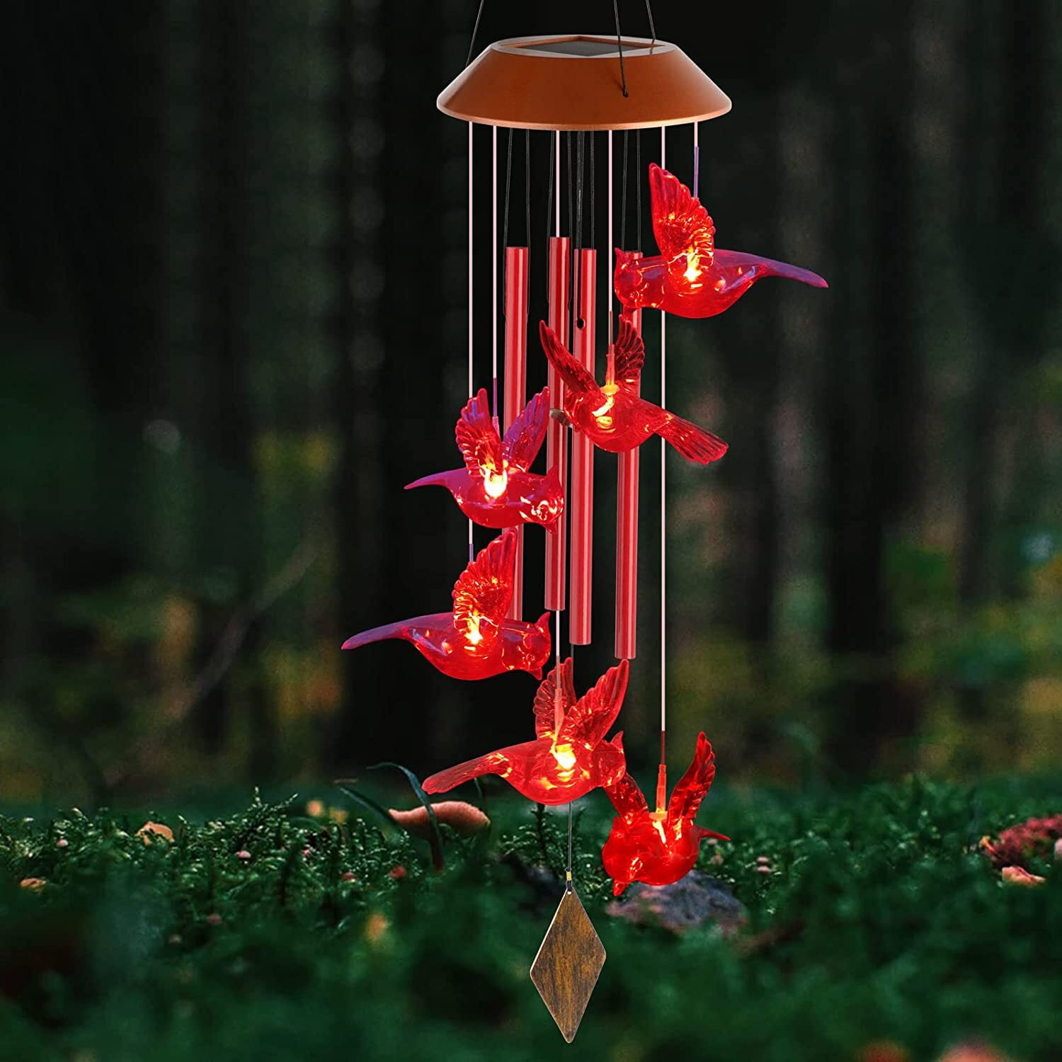 Kyoryuger Solar Cardinal hanging Wind Chimes, Solar Powered Cardinal ...