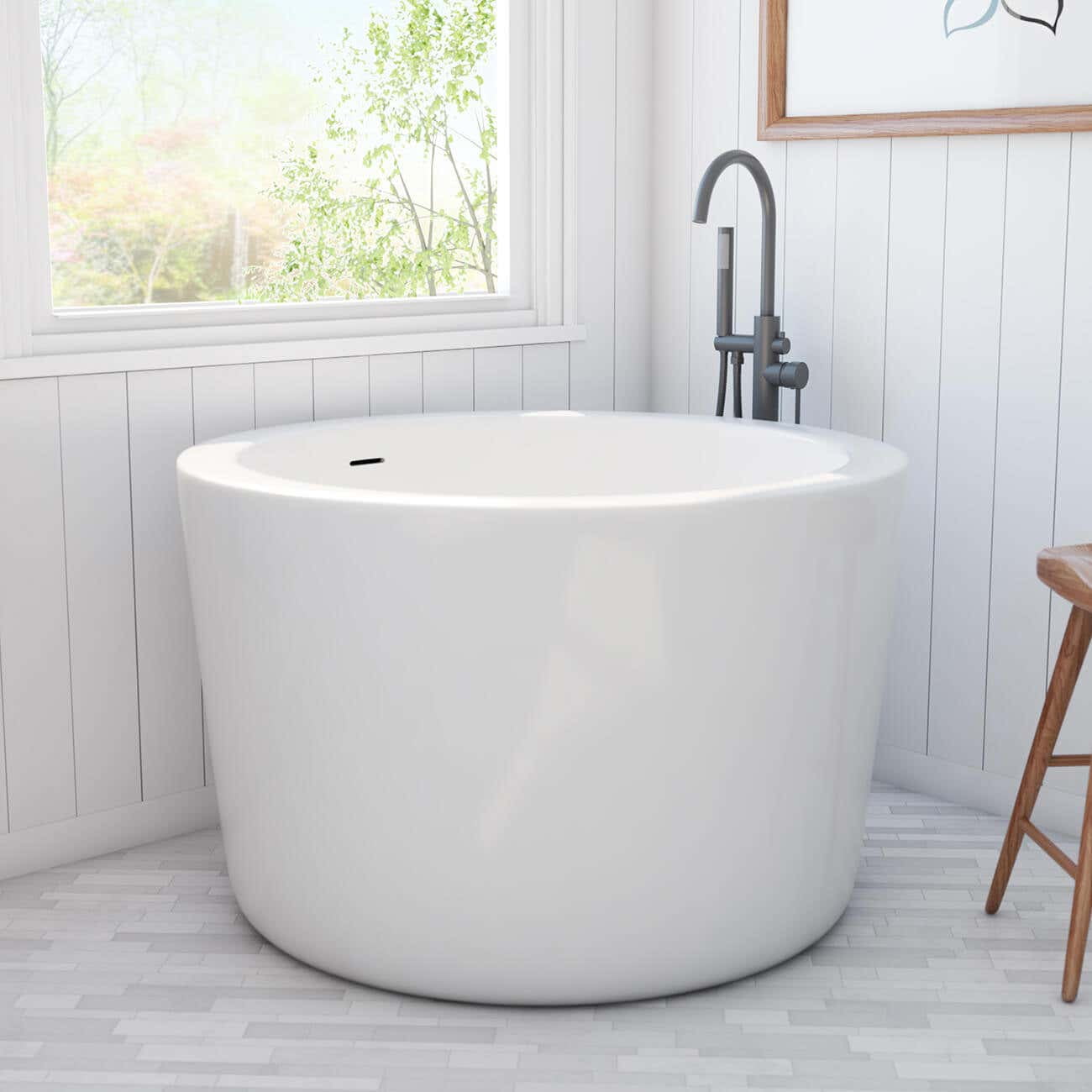 Kyoto 41 Inch Acrylic Round Japanese Soaking Tub - Walmart.com
