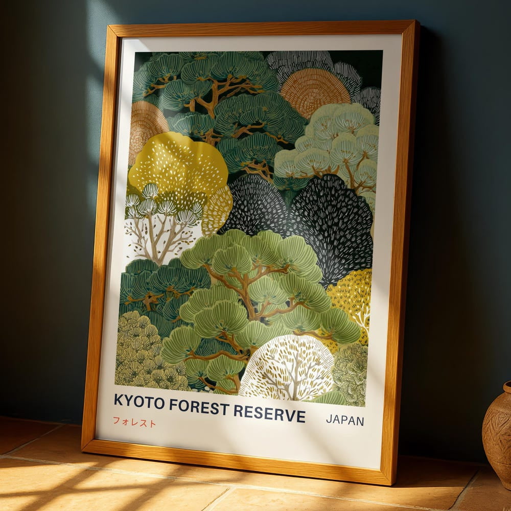Kyoto Forest Reserve Vintage Art Print Japanese Landscape Poster ...