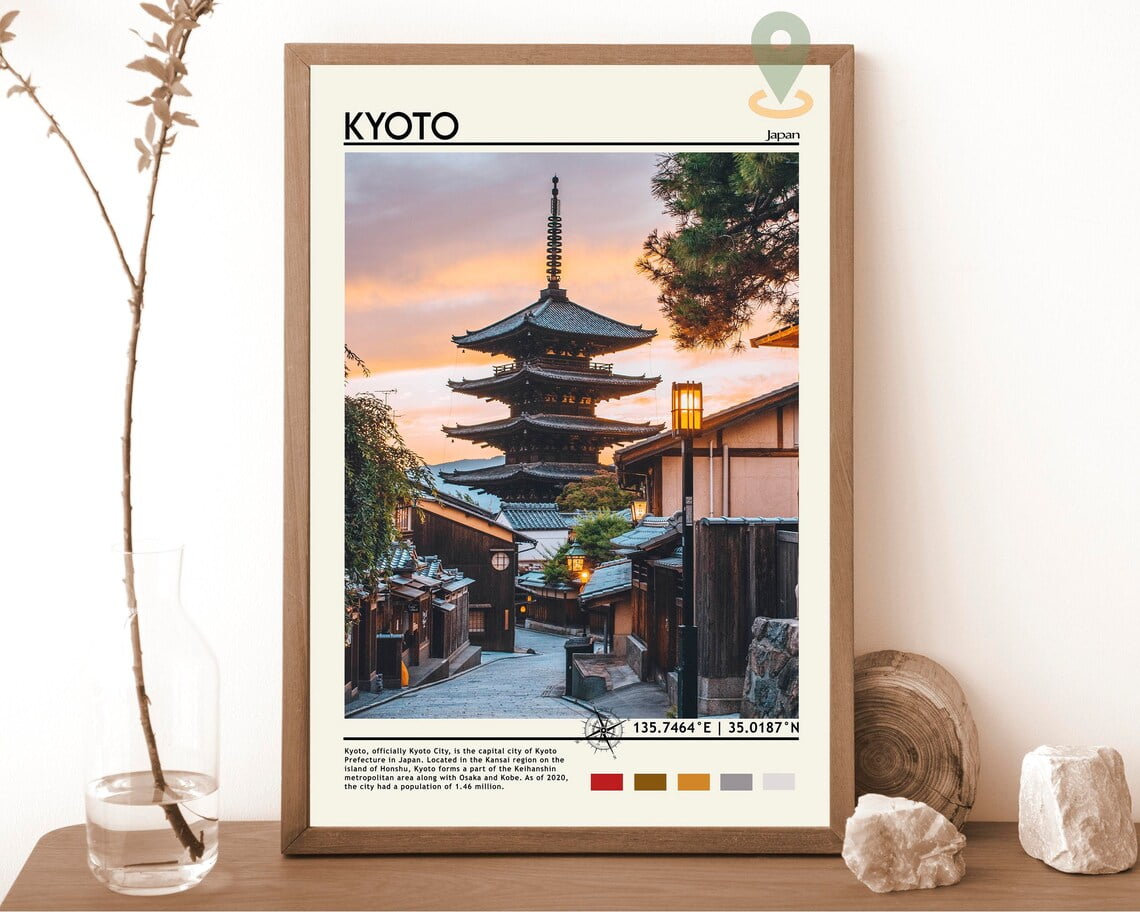 Kyoto Print, Vintage Poster, Kyoto Wall Art, Kyoto Poster, Kyoto Photo ...