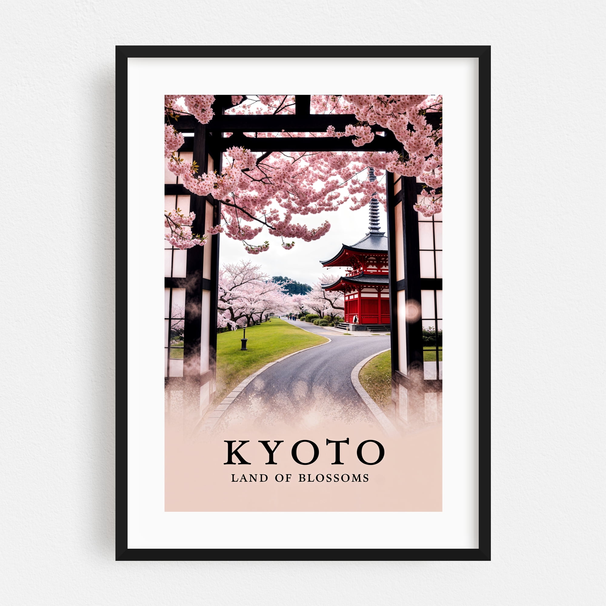 Kyoto Travel Poster – Japanese Cherry Blossom Illustration - Kyoto ...