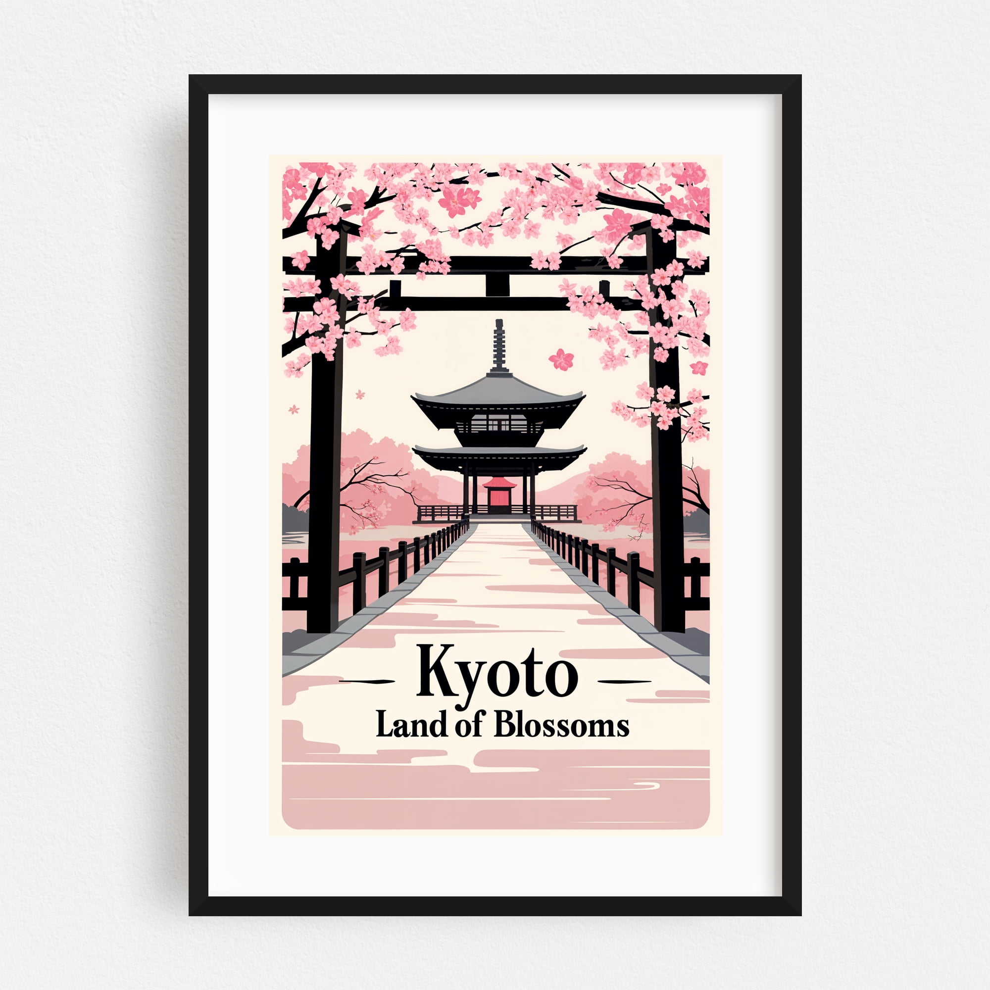 Kyoto Vintage Poster – Japanese Cherry Blossom Art Print - Kyoto Japan ...