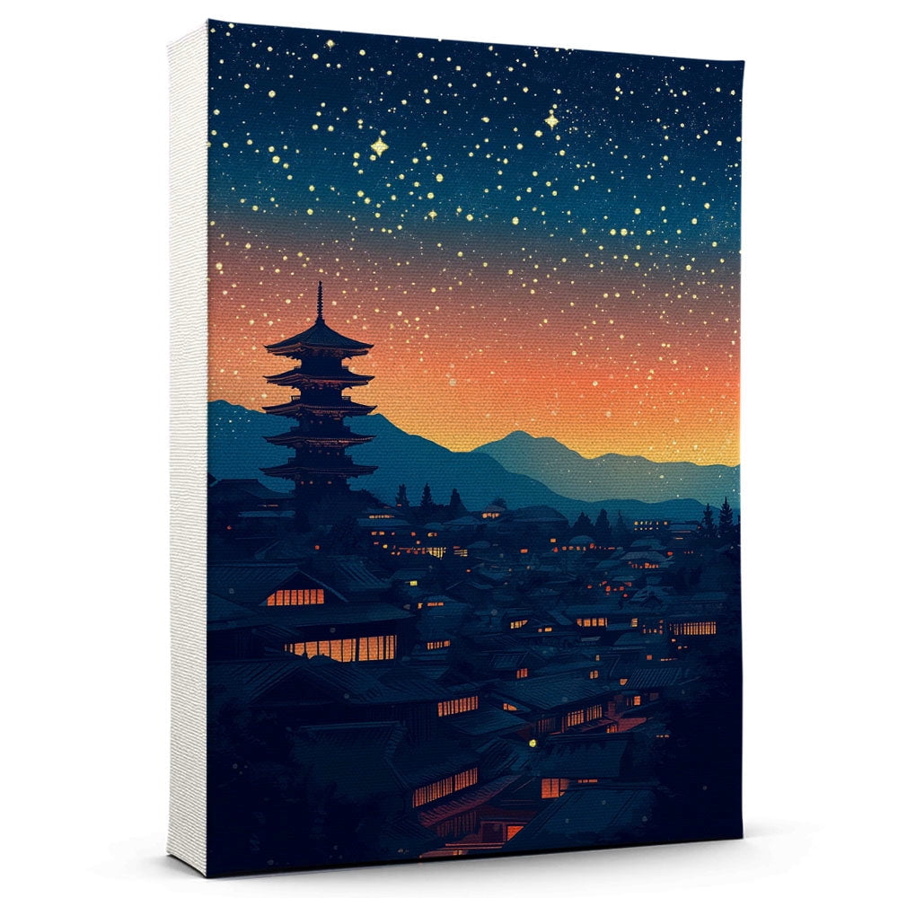 Kyotos Travel Starry Night Canvas Print, Japan Canvas Wall art, Kyotos ...