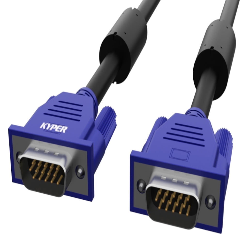 Kyper 6 Ft 15 Pin VGA to VGA SVGA Cable, Blue, New, 2 Count, 1 Pack ...