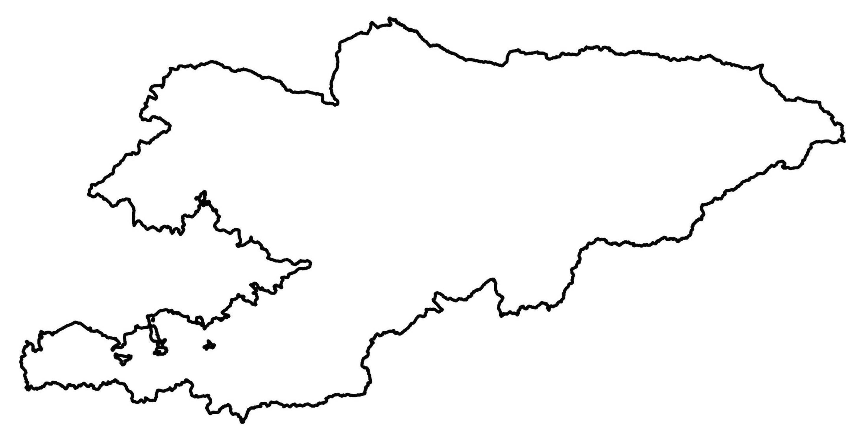 Kyrgyzstan Blank Outline Map GLOSSY POSTER PICTURE PHOTO PRINT BANNER ...