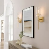 Kyrid Indoor Antique Brass Iron Armed Sconce Set, Modern Slim Wall Sconce Set of 2 - Walmart.com